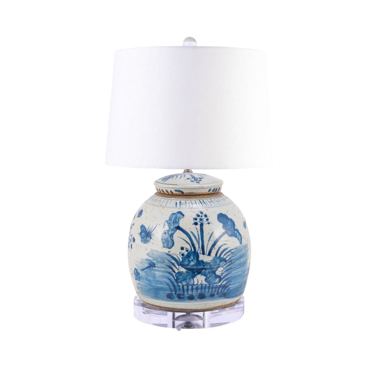Lily Pad Ming Jar Lamp - Chinoiserie Table Lamps - Dear Keaton