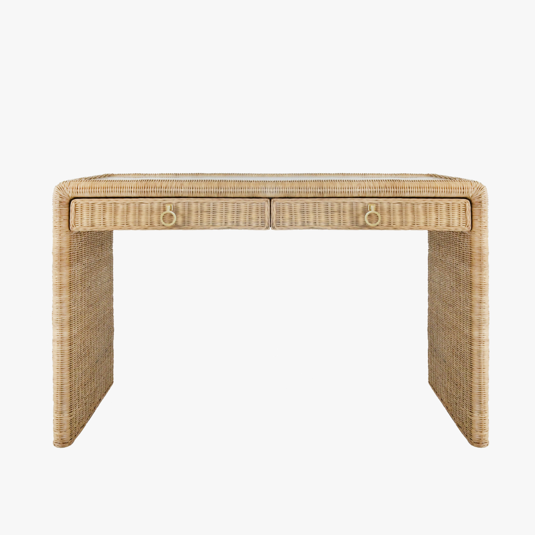 Calais Woven Rattan Desk - Designer Home Office - Dear Keaton