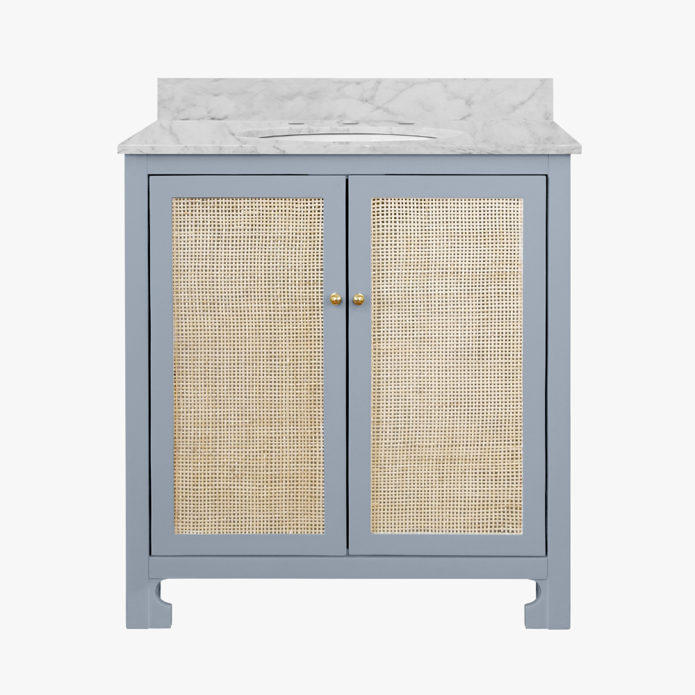 Ashton Light Blue Vanity - Marble Bathroom Vanities - Dear Keaton