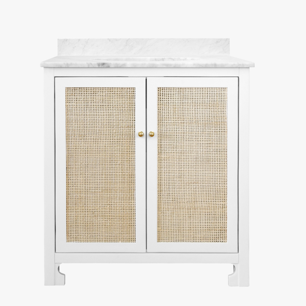 Ashton White Vanity - Marble Bathroom Vanities - Dear Keaton