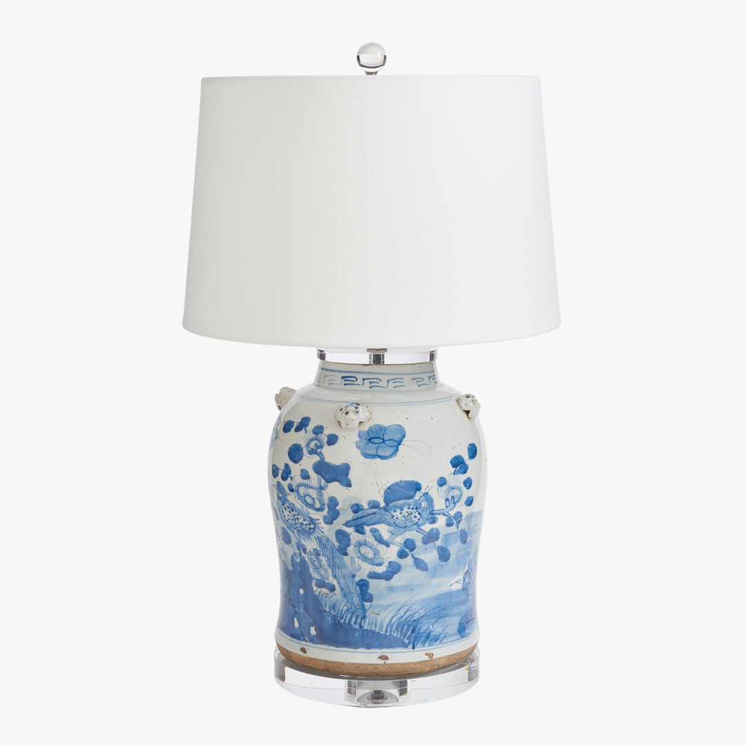Bird Temple Jar Lamp - Chinoiserie Table Lamps - Dear Keaton