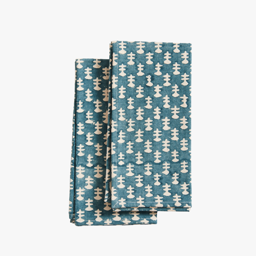Boti Teal Napkin - Block Print Table Linens - Dear Keaton