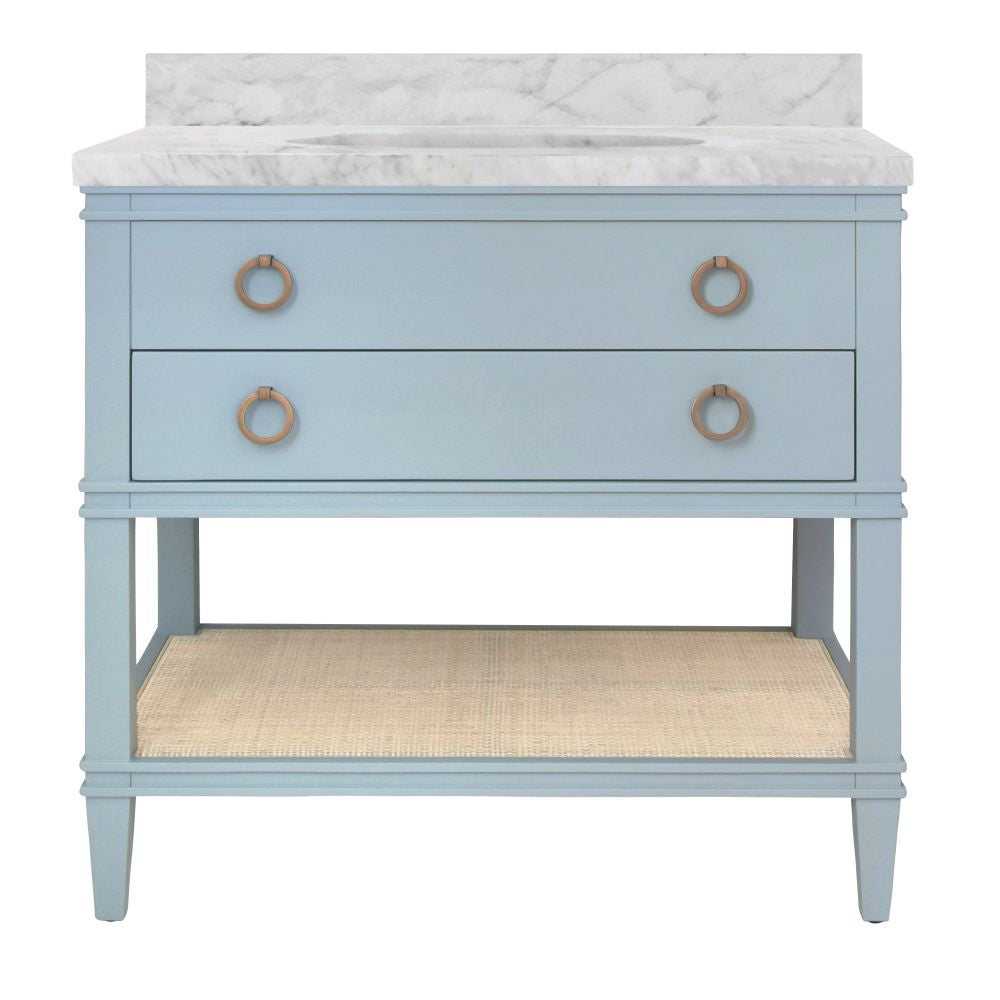 Cogswell Light Blue Vanity - Marble Top Vanities - Dear Keaton