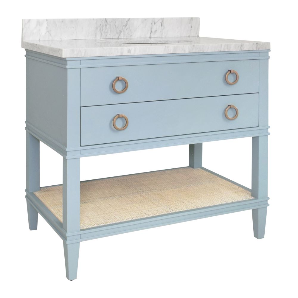 Cogswell Light Blue Vanity - Marble Top Vanities - Dear Keaton