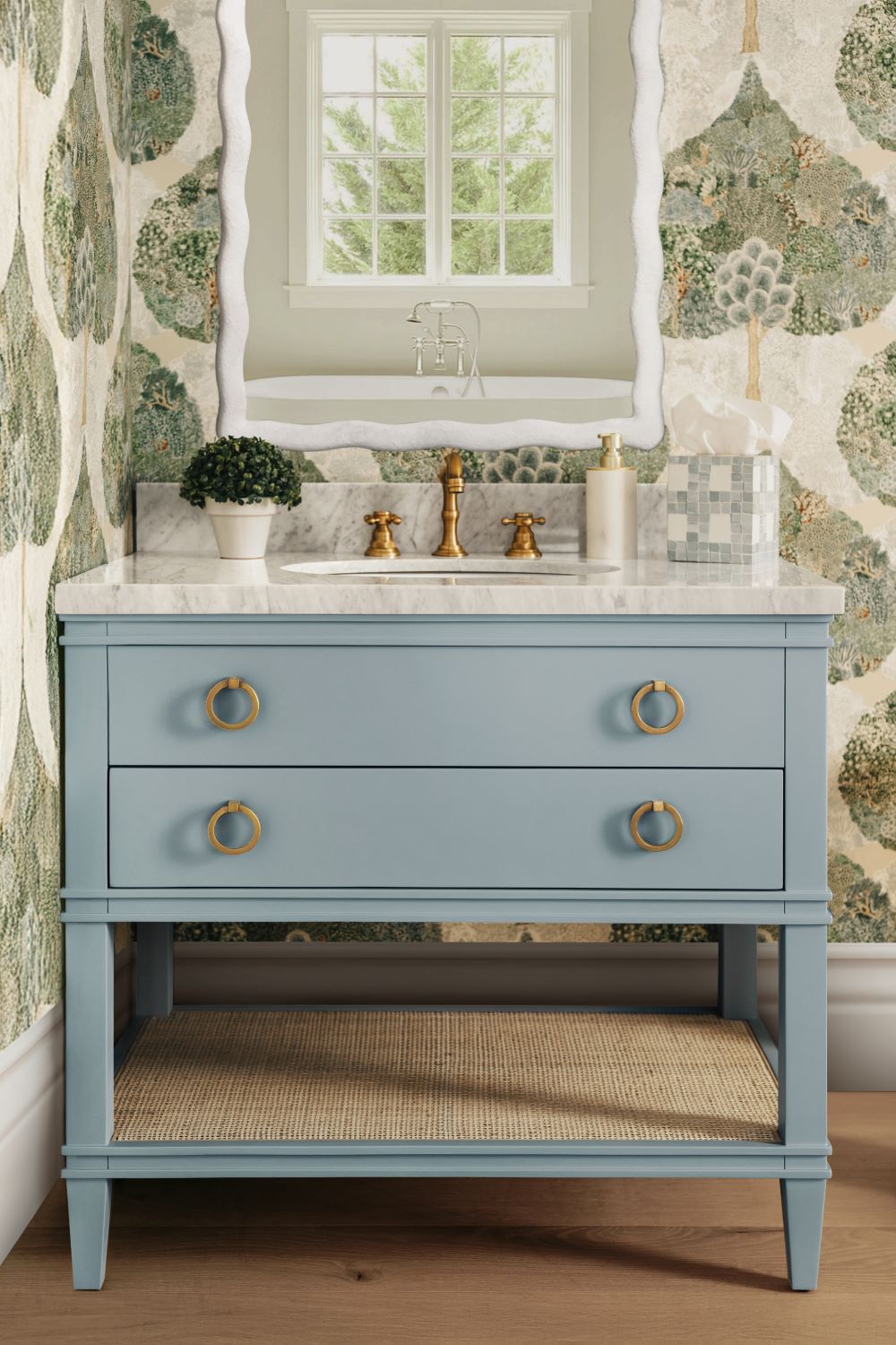 Cogswell Light Blue Vanity - Marble Top Vanities - Dear Keaton