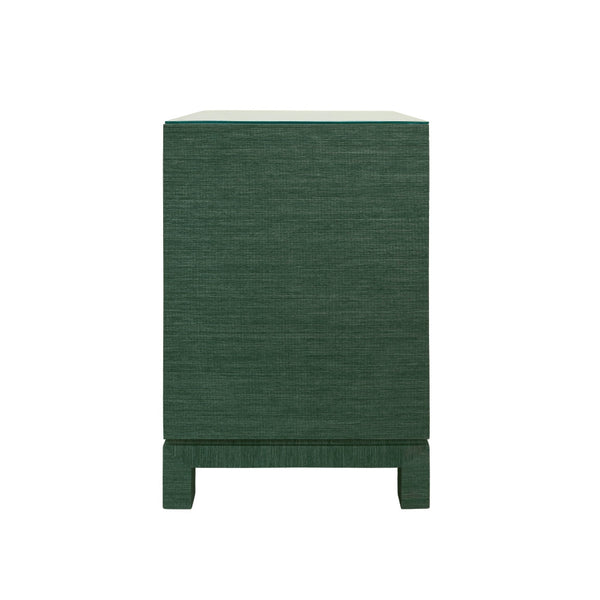 Edmond Forest Grasscloth Side Table - Bedside Table - Dear Keaton