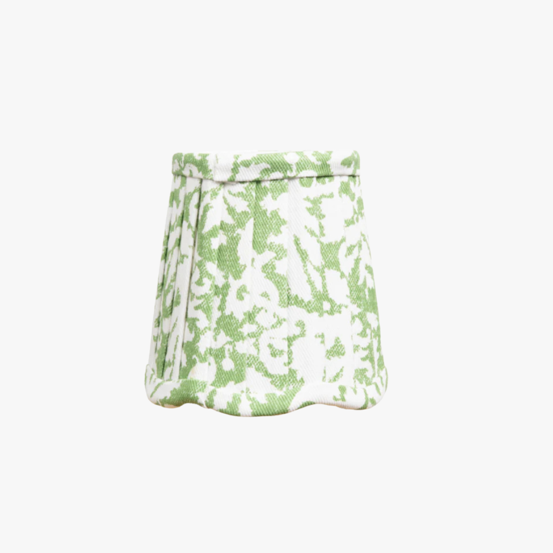 Green Leaf Sconce Shade - Small Patterned Pleat Lampshade - Dear Keaton