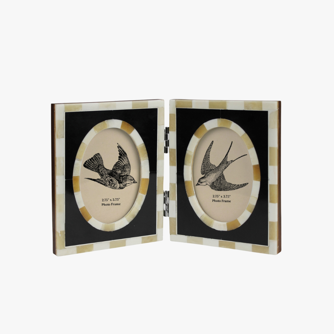 Horn and Bone Double Photo Frame - Picture Frames - Dear Keaton