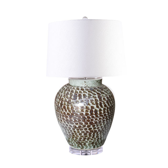 Brown Fish Scale Lamp - Ceramic Table Lamps - Dear Keaton