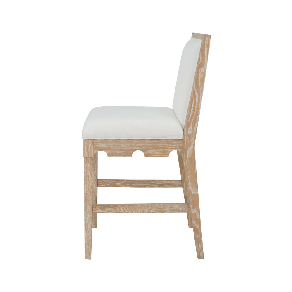 Lancaster Oak Counter Stool - Performance Fabric Seating - Dear Keaton