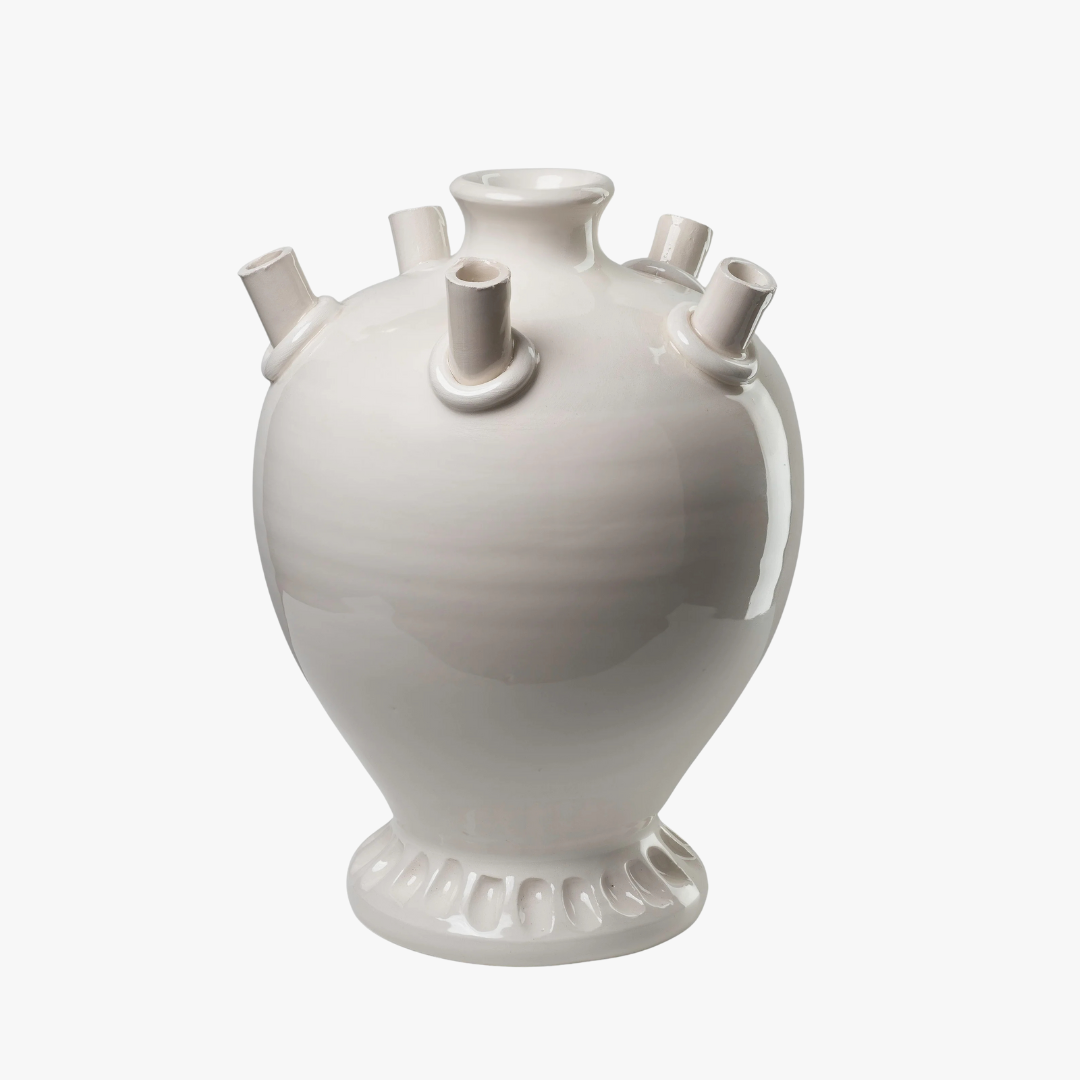 Lucia White Tulipiere - Ceramic Tulip Flower Vases - Dear Keaton