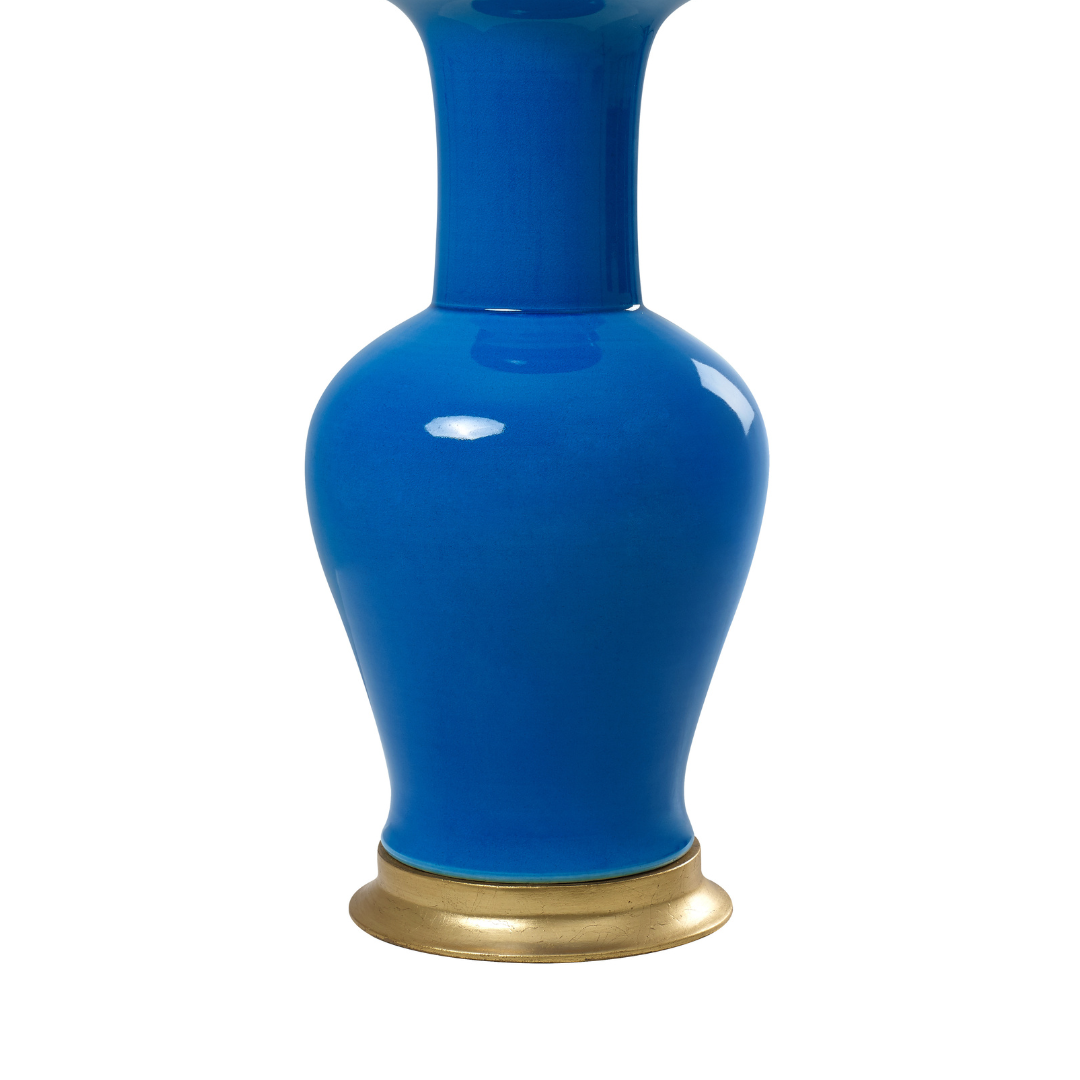 Madeline Azure Lamp - Blue Ceramic Designer Lighting - Dear Keaton