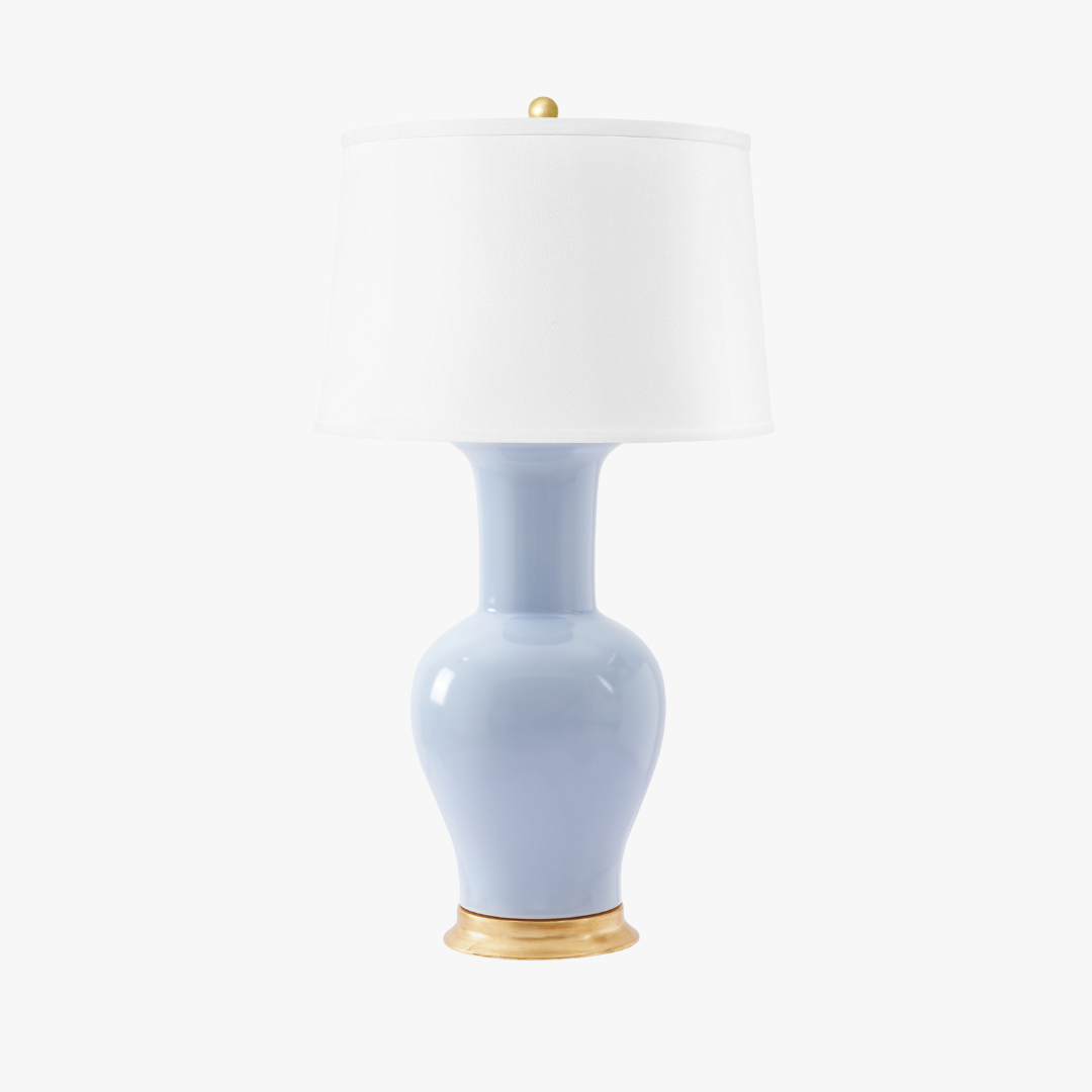 Madeline Periwinkle Lamp - Ceramic Designer Lighting - Dear Keaton