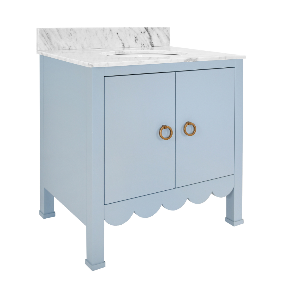 Margate Light Blue Vanity - Marble Bathroom Vanities - Dear Keaton