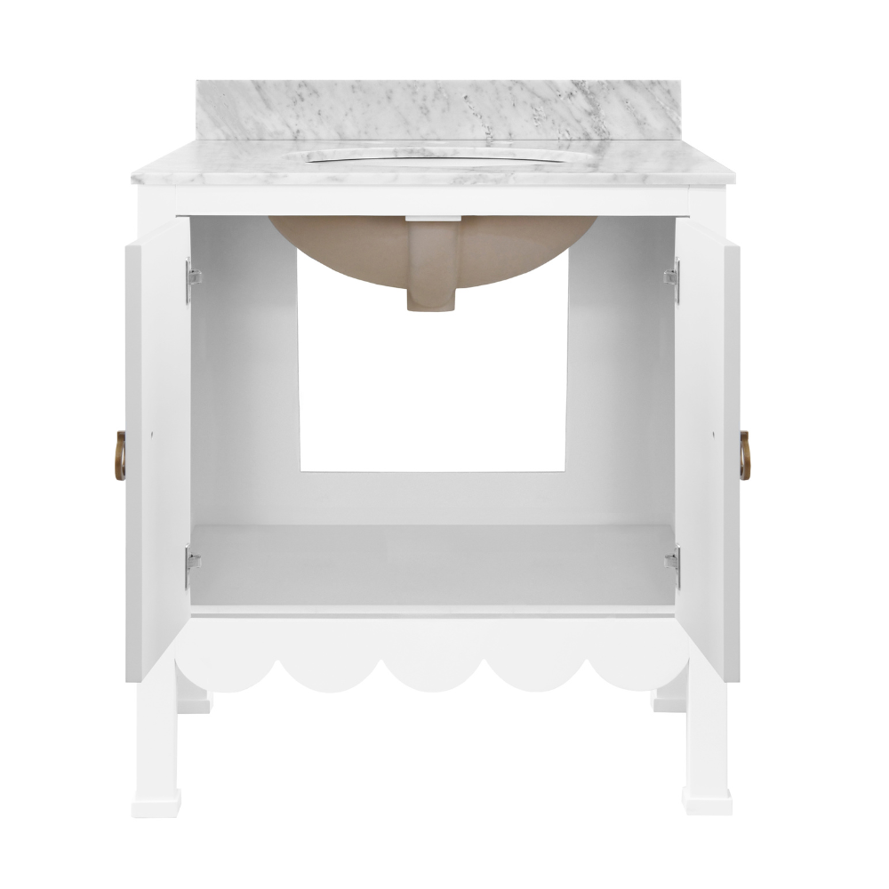 Margate White Vanity - Marble Bathroom Vanities - Dear Keaton