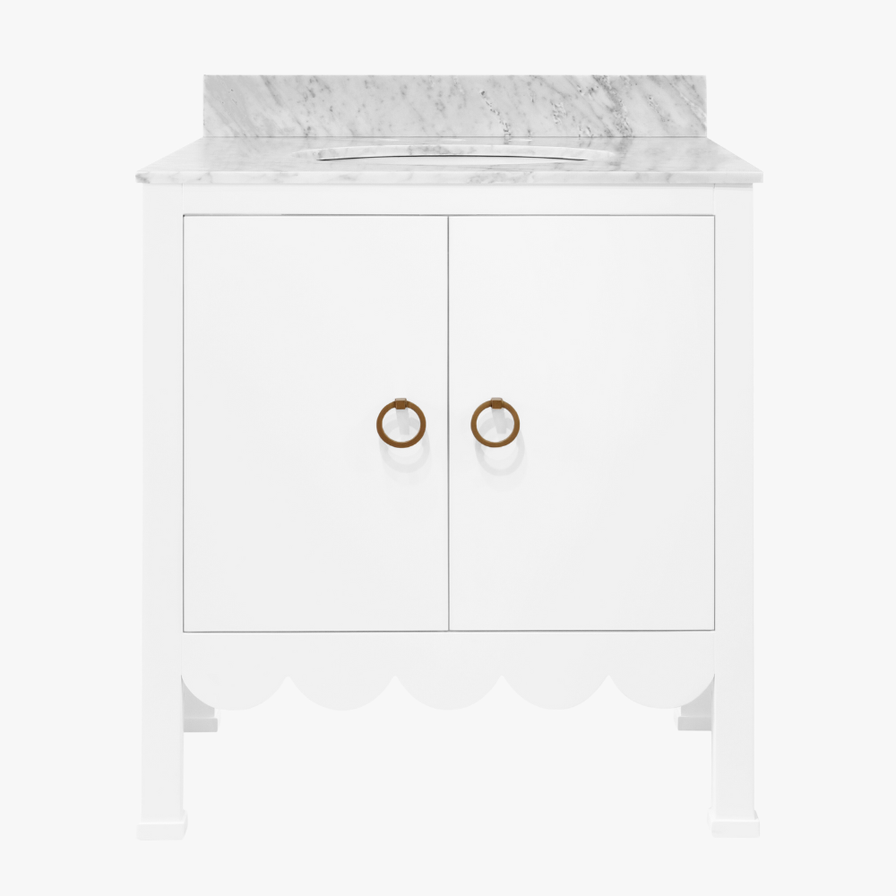 Margate White Vanity - Marble Bathroom Vanities - Dear Keaton