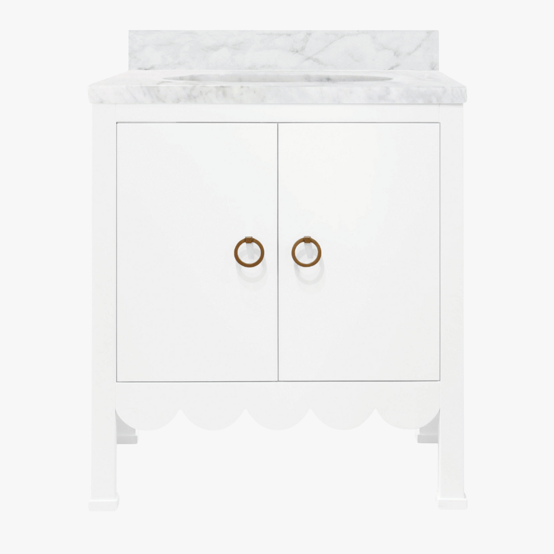 Margate White Vanity - Marble Bathroom Vanities - Dear Keaton