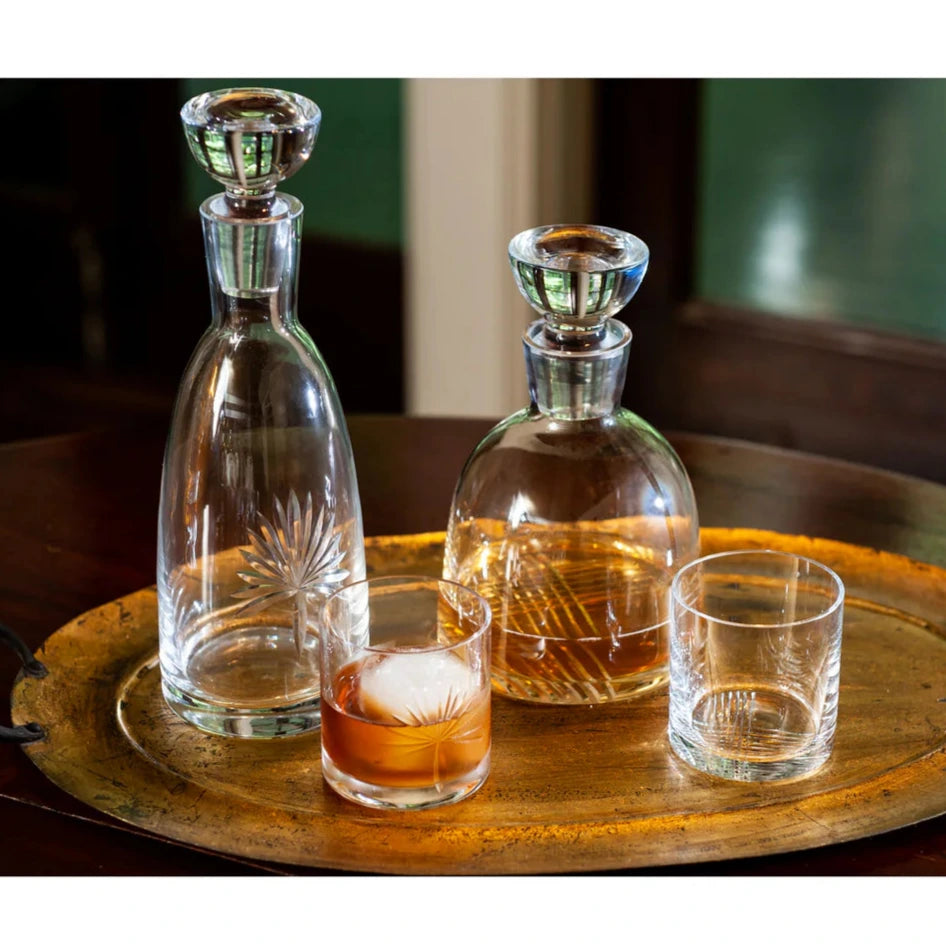 Palmetto Double Old Fashioned Glasses - Coastal Decor - Dear Keaton