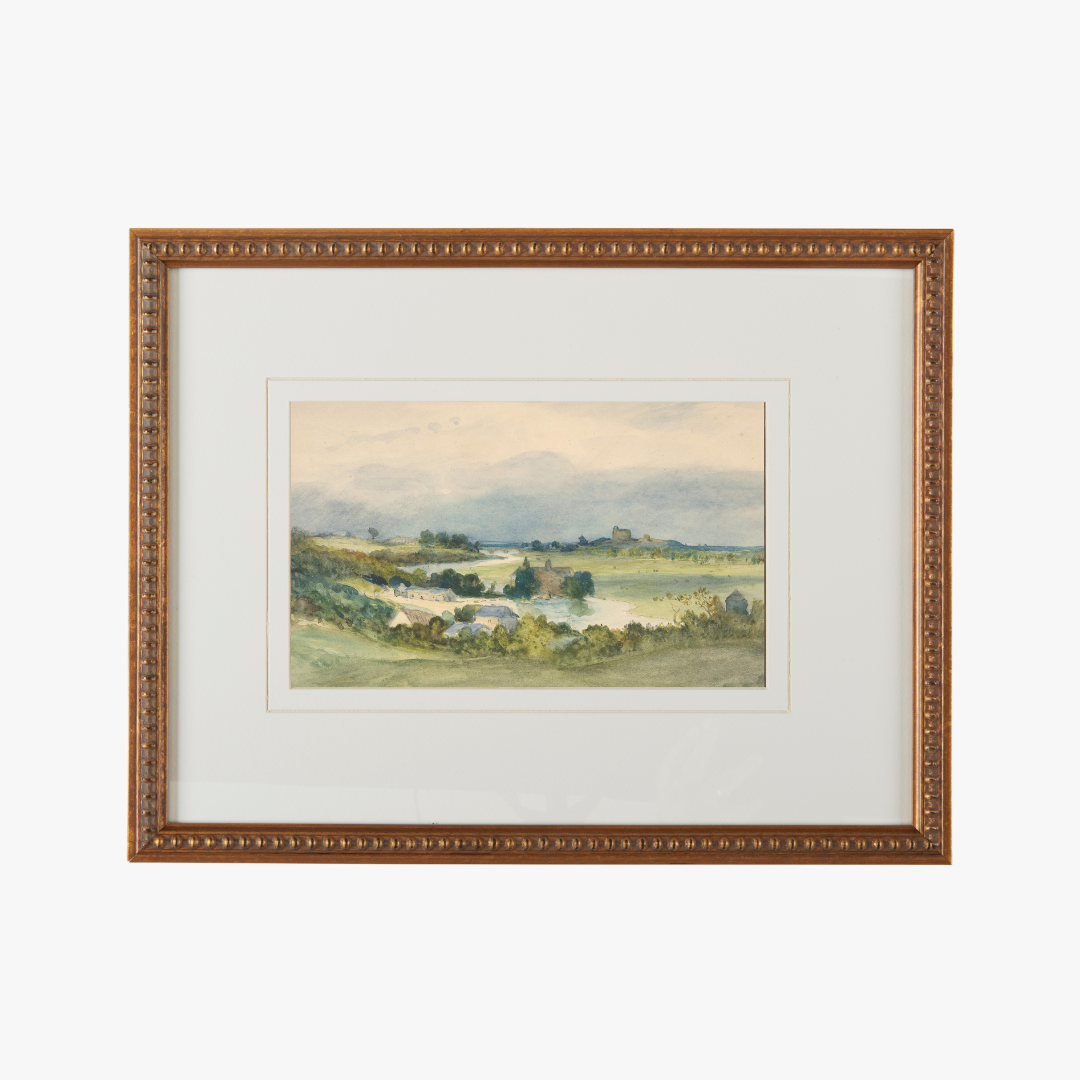 Pastoral Scene Framed Print - Reproduction Watercolor - Dear Keaton