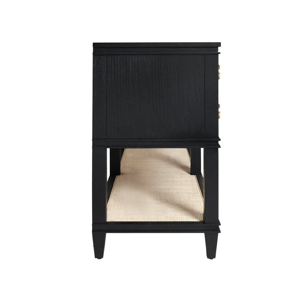 Cogswell Black Console - Woven Cane Furniture - Dear Keaton