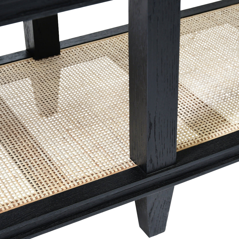 Cogswell Black Console - Woven Cane Furniture - Dear Keaton