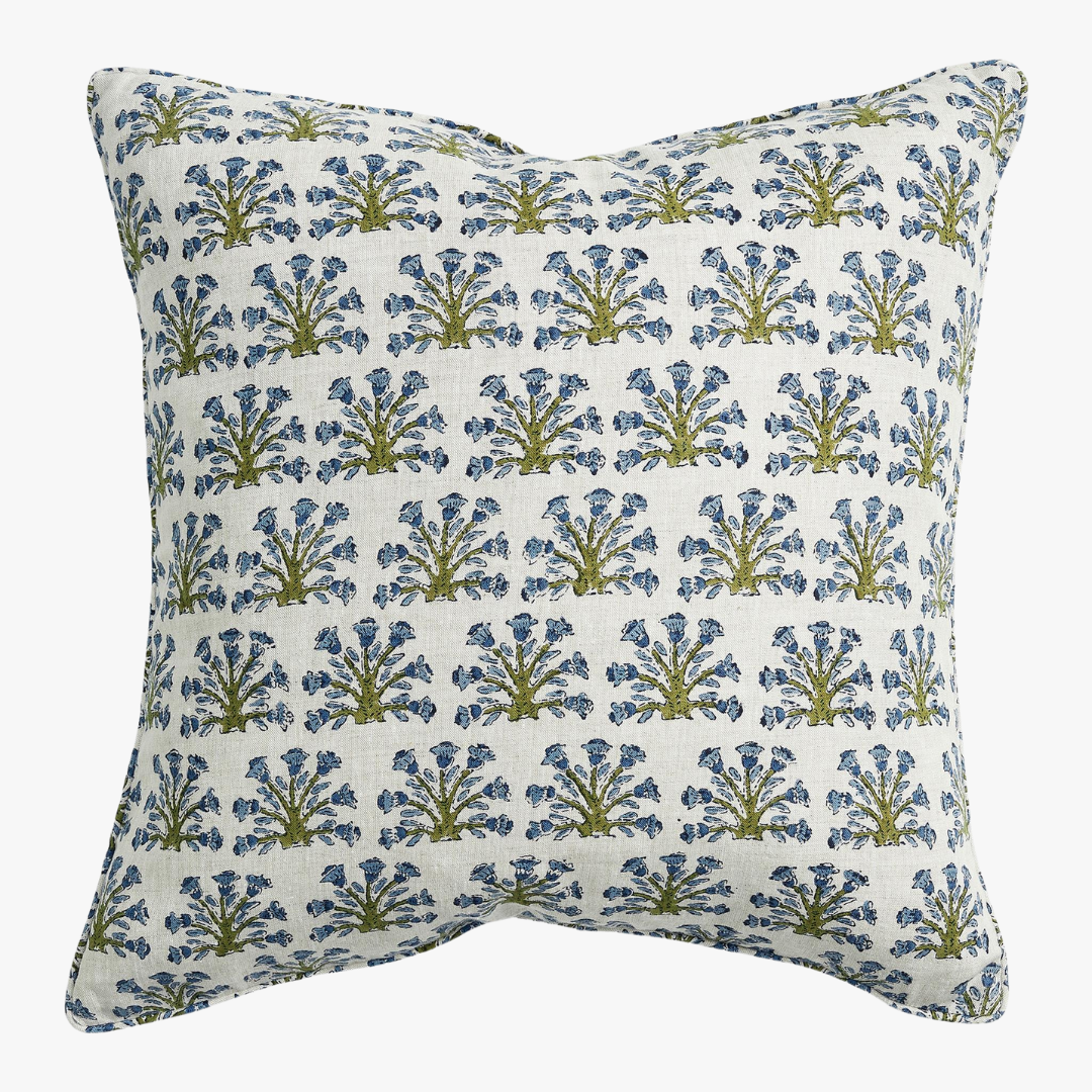Samode Moss Azure Pillow Cover - Walter G Block Prints - Dear Keaton