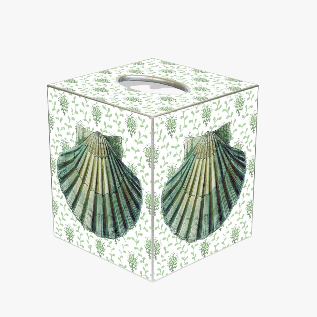 Scallop Shell Tissue Box Cover - Bathroom Decor - Dear Keaton