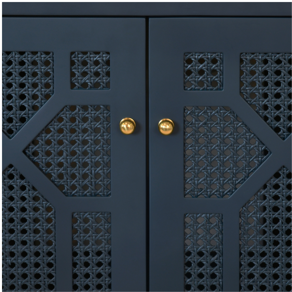 Sheffield Navy Fretwork Vanity - Marble Bath Vanities - Dear Keaton