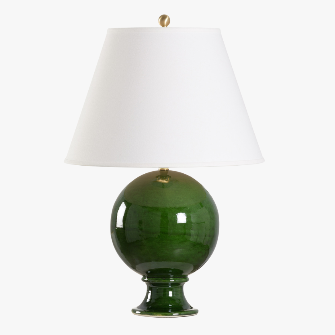 Sphere Verde Lamp - Green Ceramic Round Lamp - Dear Keaton