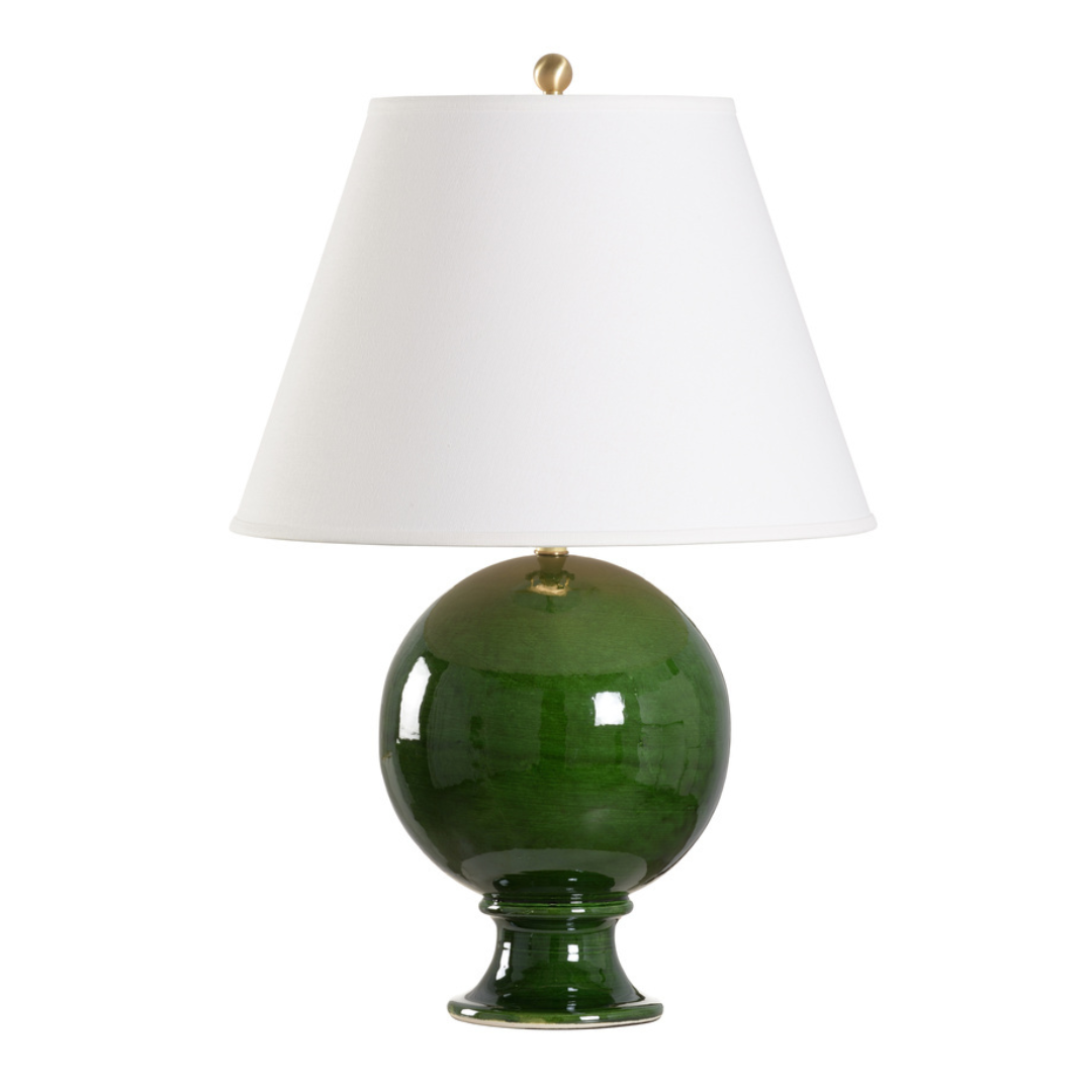 Sphere Verde Lamp - Green Ceramic Round Lamp - Dear Keaton