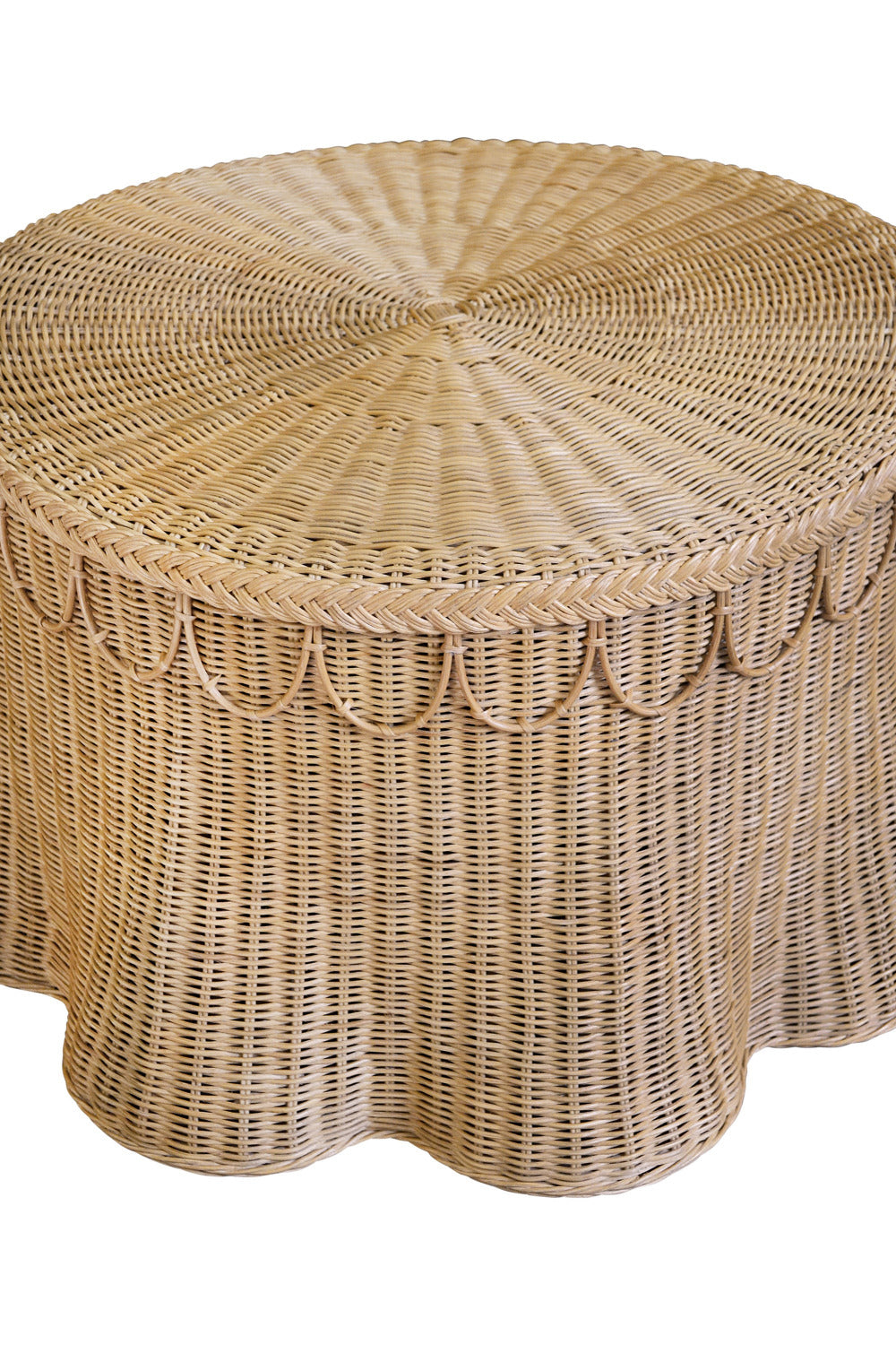 St Germain Scalloped Coffee Table - Woven Rattan - Dear Keaton