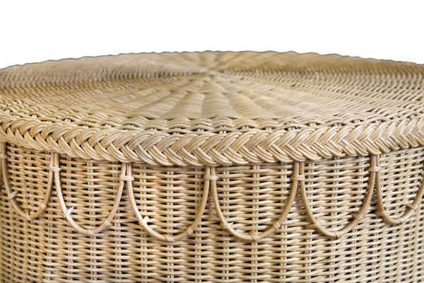 St Germain Scalloped Coffee Table - Woven Rattan - Dear Keaton
