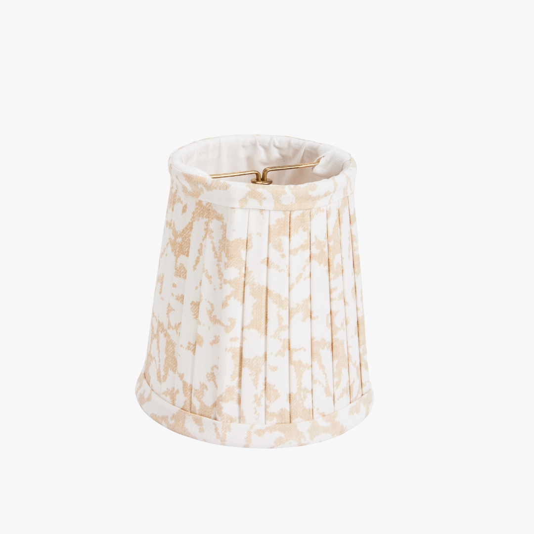 Tan Leaf Sconce Shade - Small Patterned Pleat Lampshade - Dear Keaton