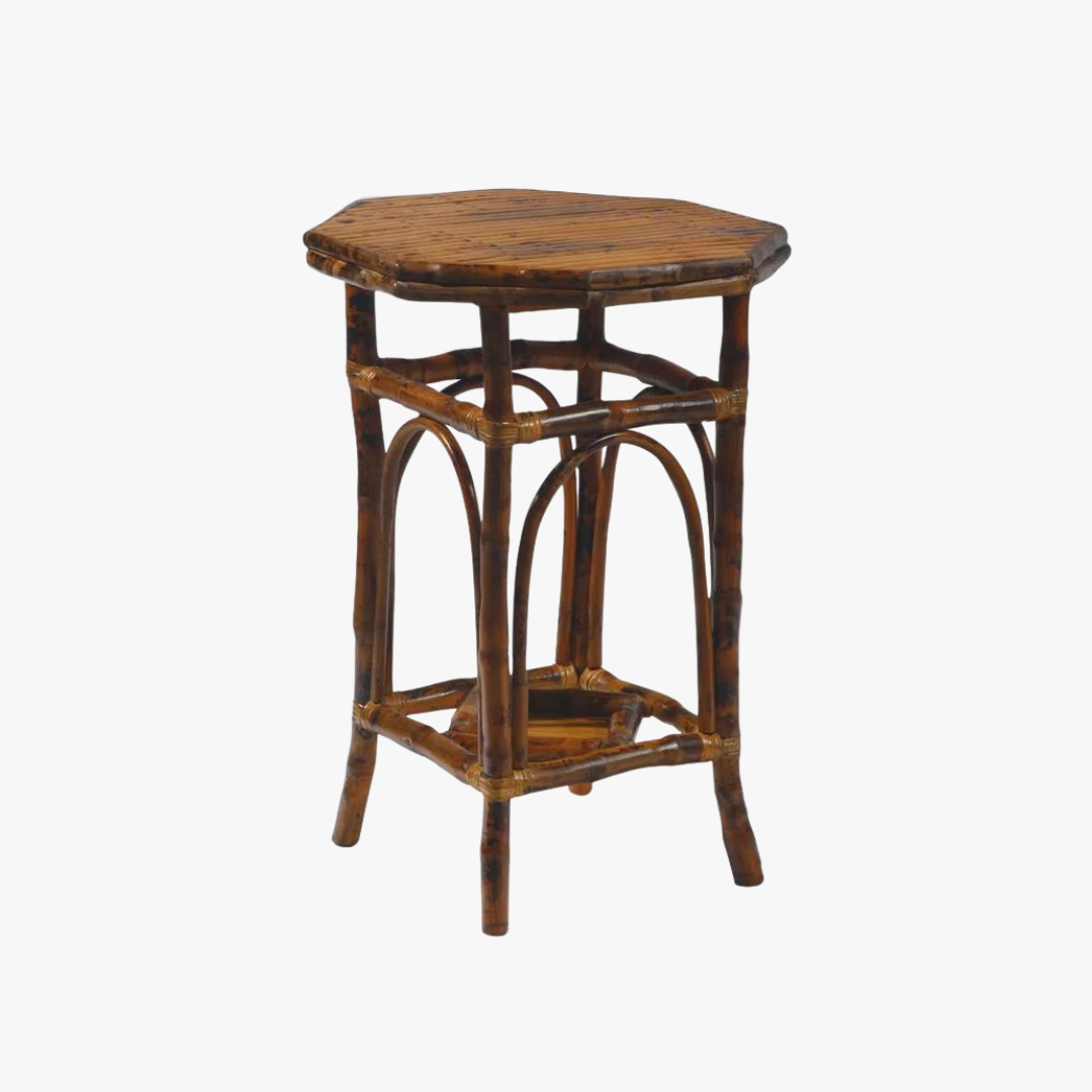 Tortoise Bamboo Octagon Side Table - Rattan Furniture - Dear Keaton