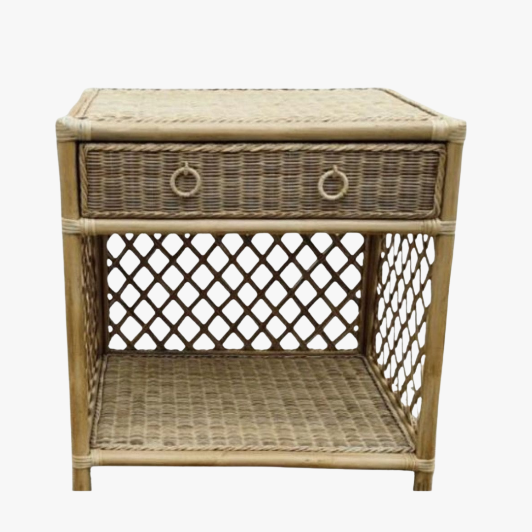 Trellis Bedside Table - Sarah Bartholomew Wicker Furniture