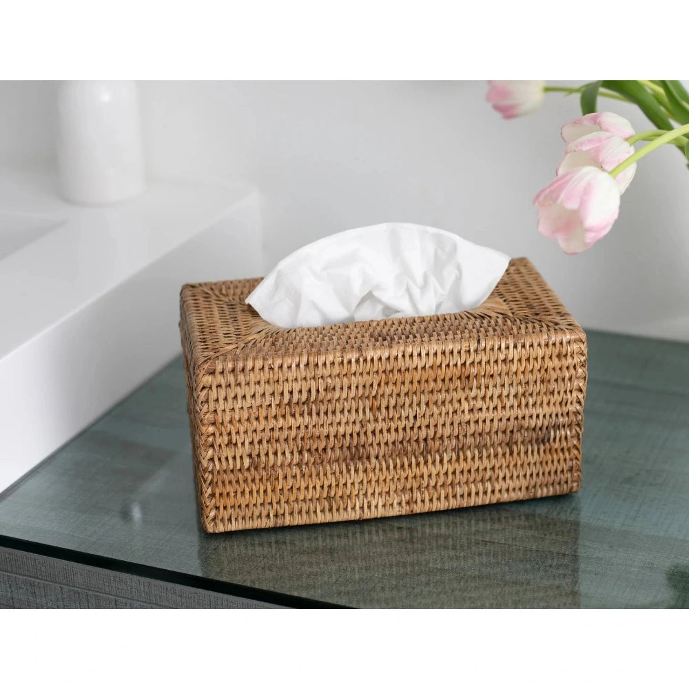 Trish Rectangle Tissue Box Cover - Wicker Bathroom Decor - Dear Keaton