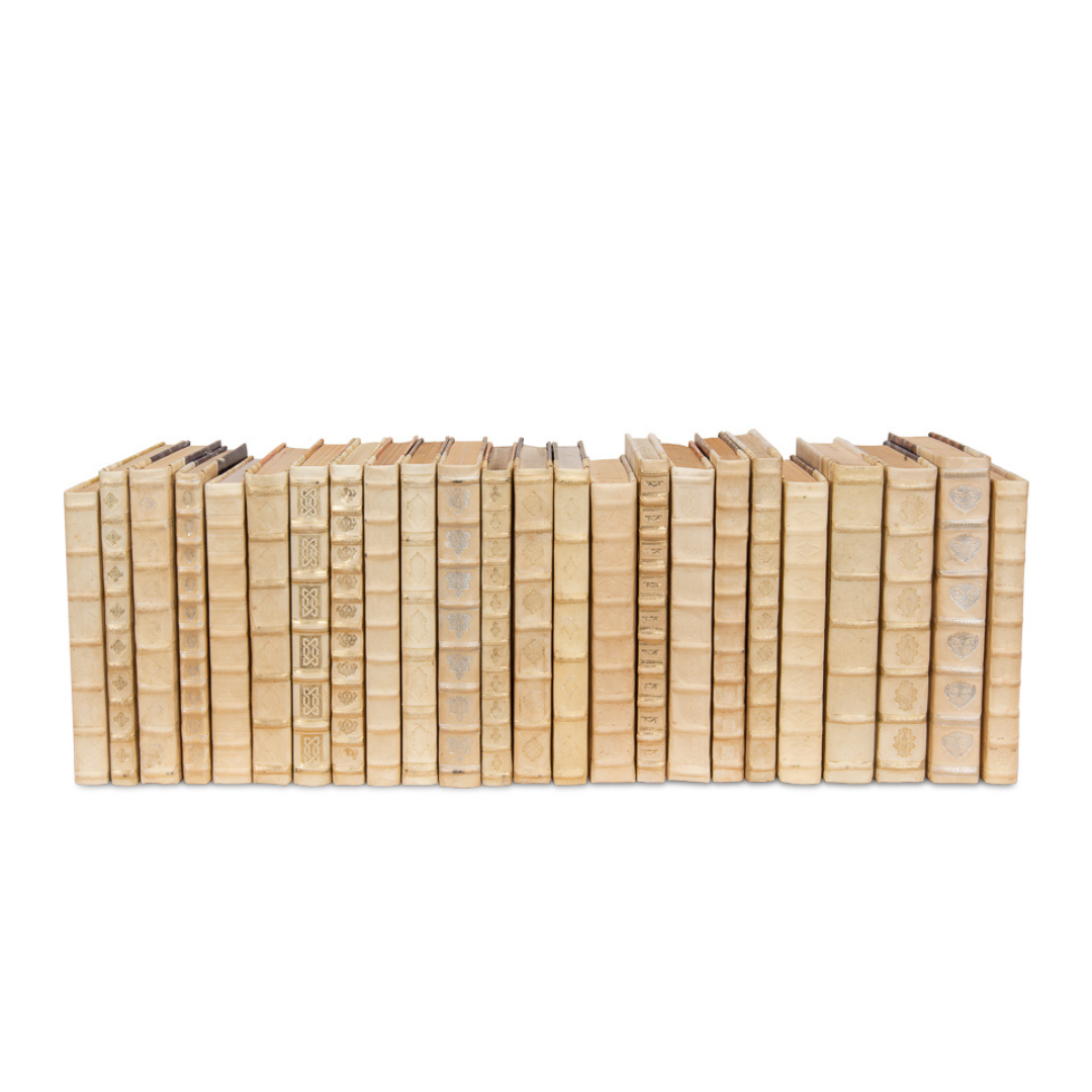 Ivory Leather Decorative Book Set - Bookshelf Wealth - Dear Keaton