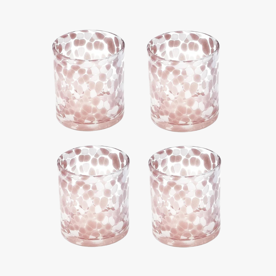 Torcello Pink Spotted Glass Set - Mouth Blown Glasses - Dear Keaton