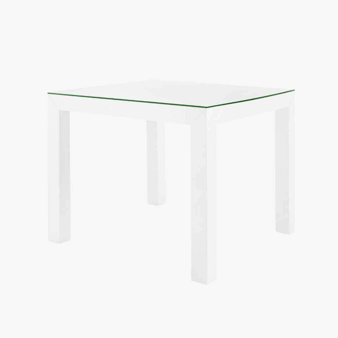 Parsons White Grasscloth Game Table - Minimalist Design - Dear Keaton