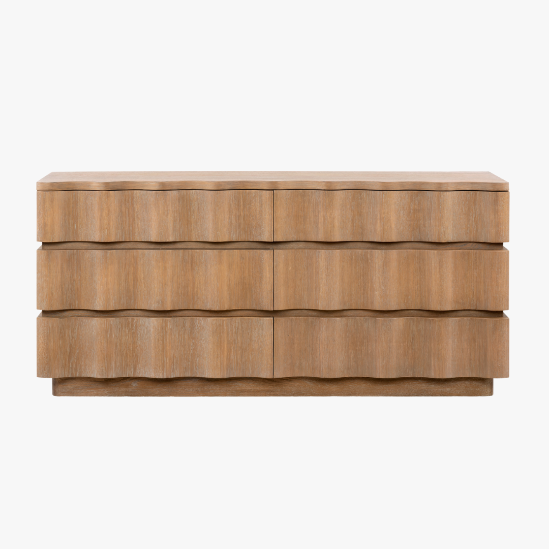 Breakers Oak Dresser - Wave Front Drawers - Dear Keaton