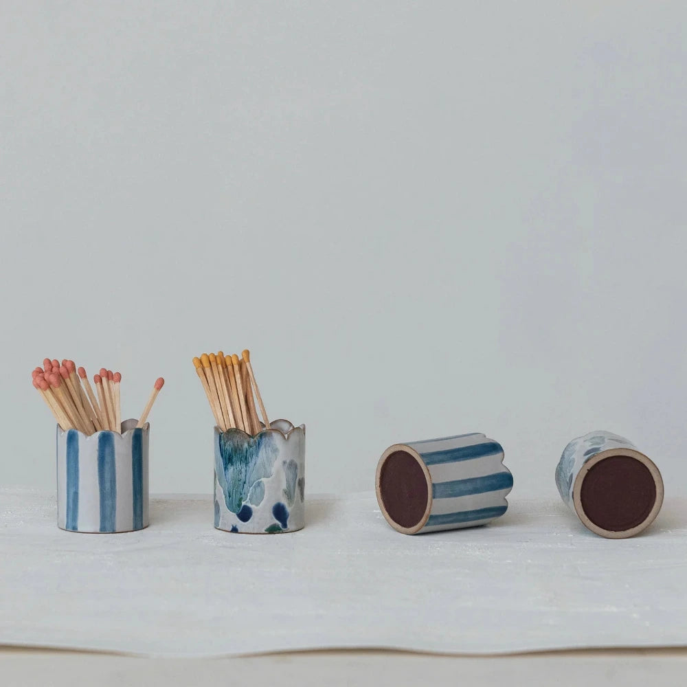 Scalloped Edge Match Striker - Stoneware Match Holder - Dear Keaton