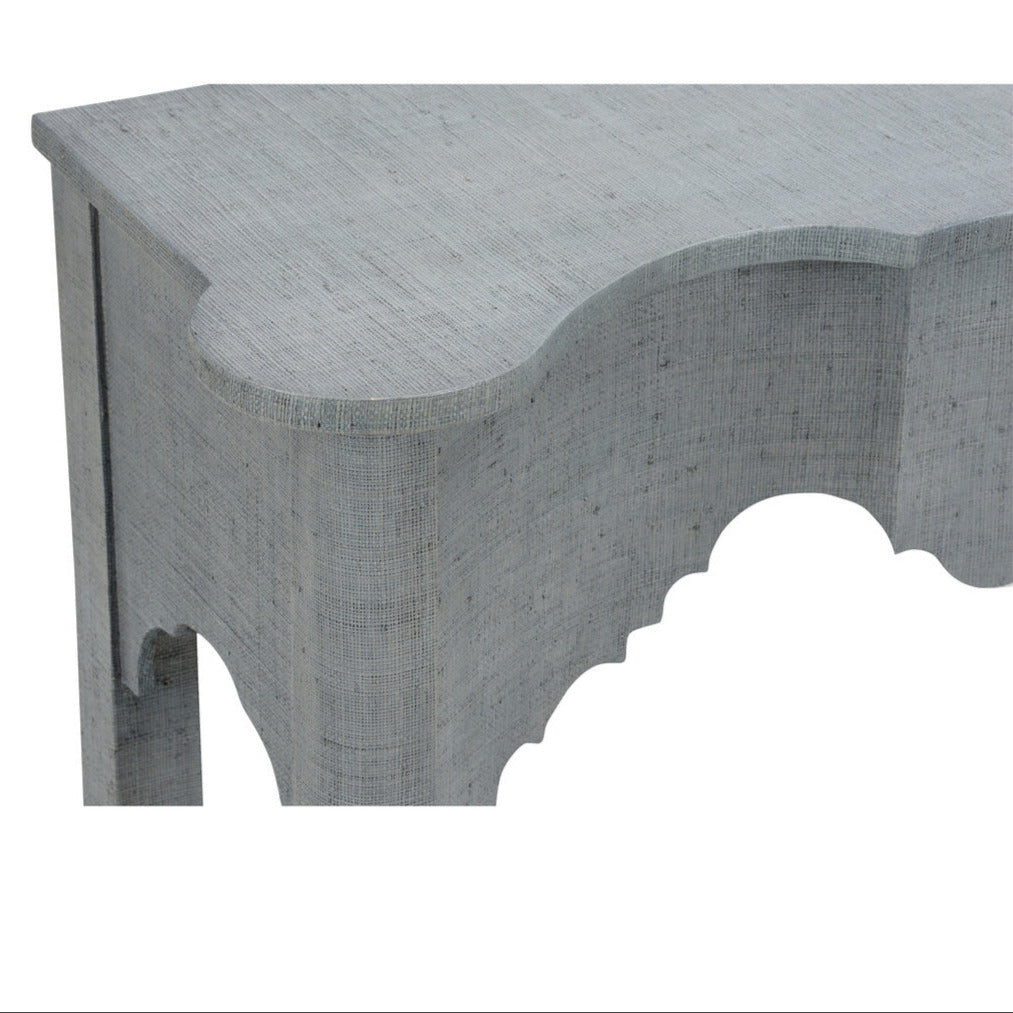 Kensington Haze Raffia Console - Scalloped Edge - Dear Keaton