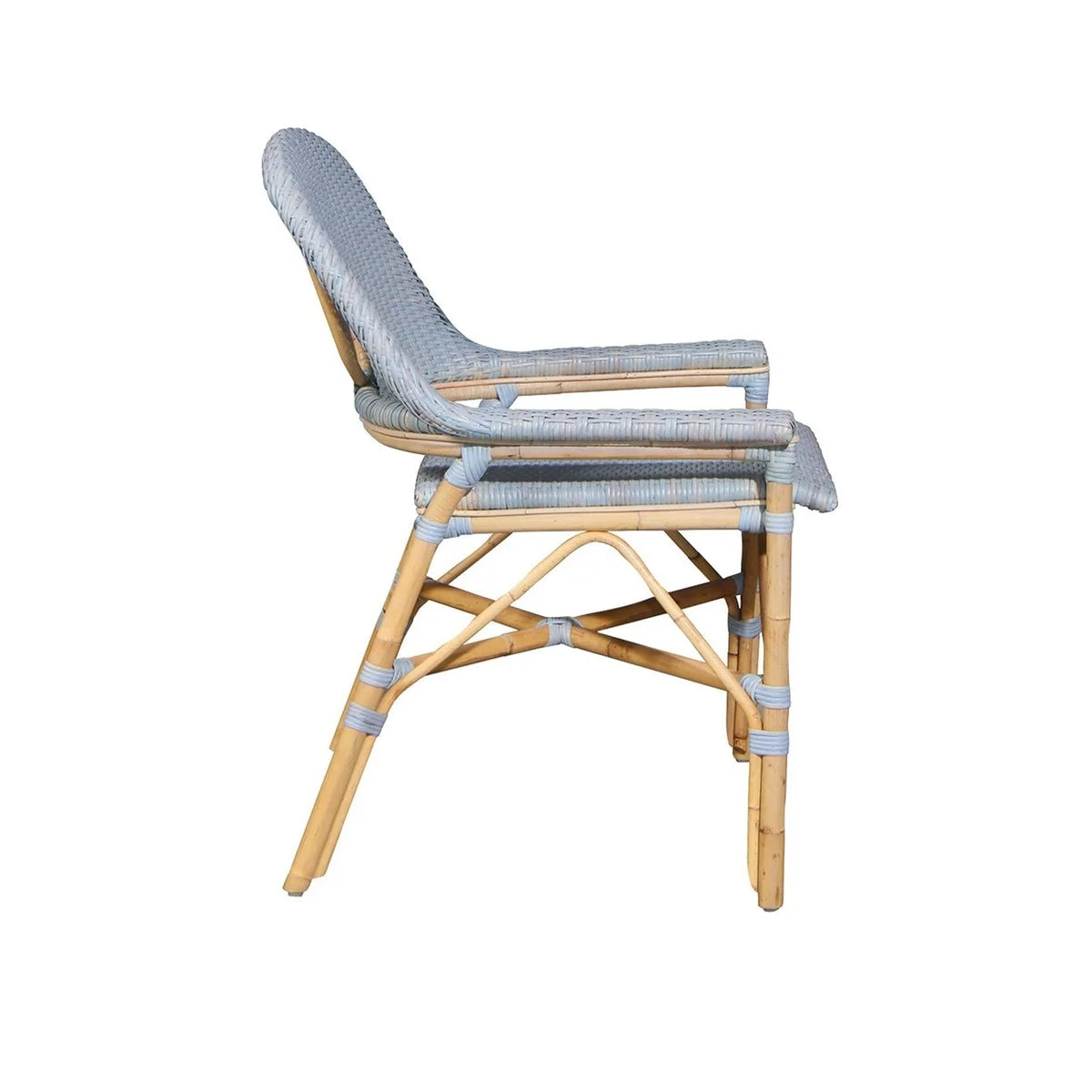 Set of Two Newport Coastal Blue Chairs - Rattan Chairs - Dear Keaton