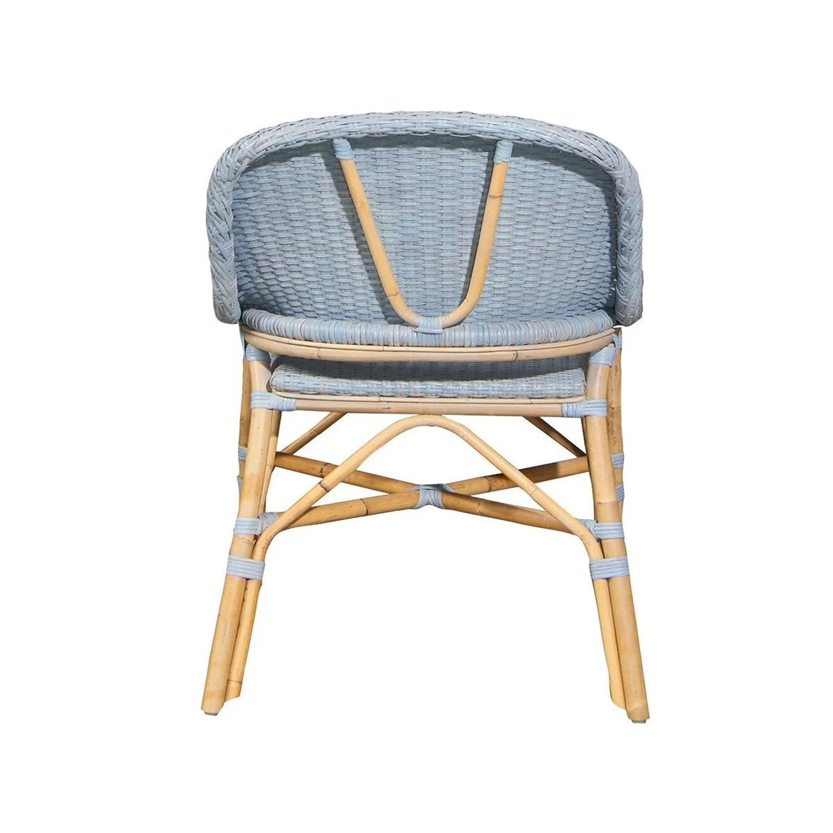 Set of Two Newport Coastal Blue Chairs - Rattan Chairs - Dear Keaton