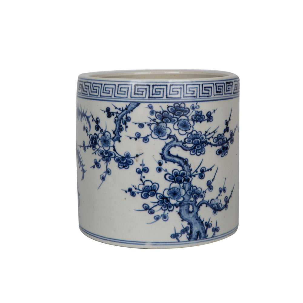 Blue Pinetree Cachepot - Blue Ceramic Pot - Dear Keaton