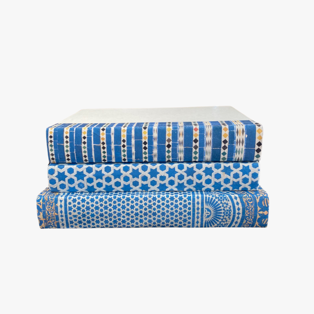 Blue Tiles Book Set - Decorative Books to Fill Shelves - Dear Keaton