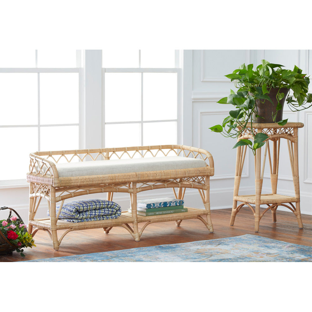 Boothbay Rattan Bench - Coastal Rattan Furniture - Dear Keaton