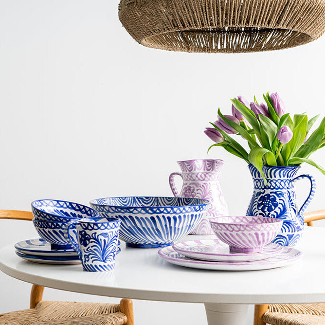 Casa Azul Stripe Plate - Pomelo Casa Dinnerware - Dear Keaton