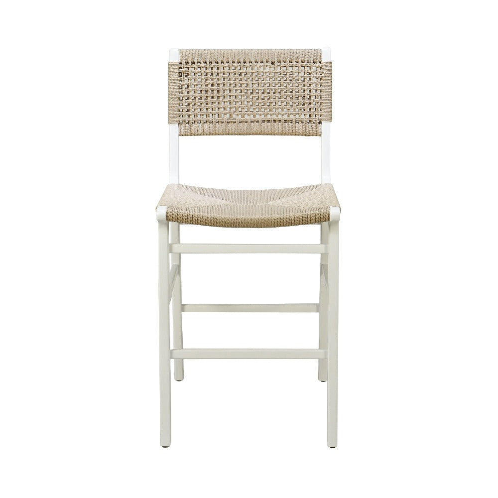 Flint White Counter Stool - Woven Rope Stool - Dear Keaton