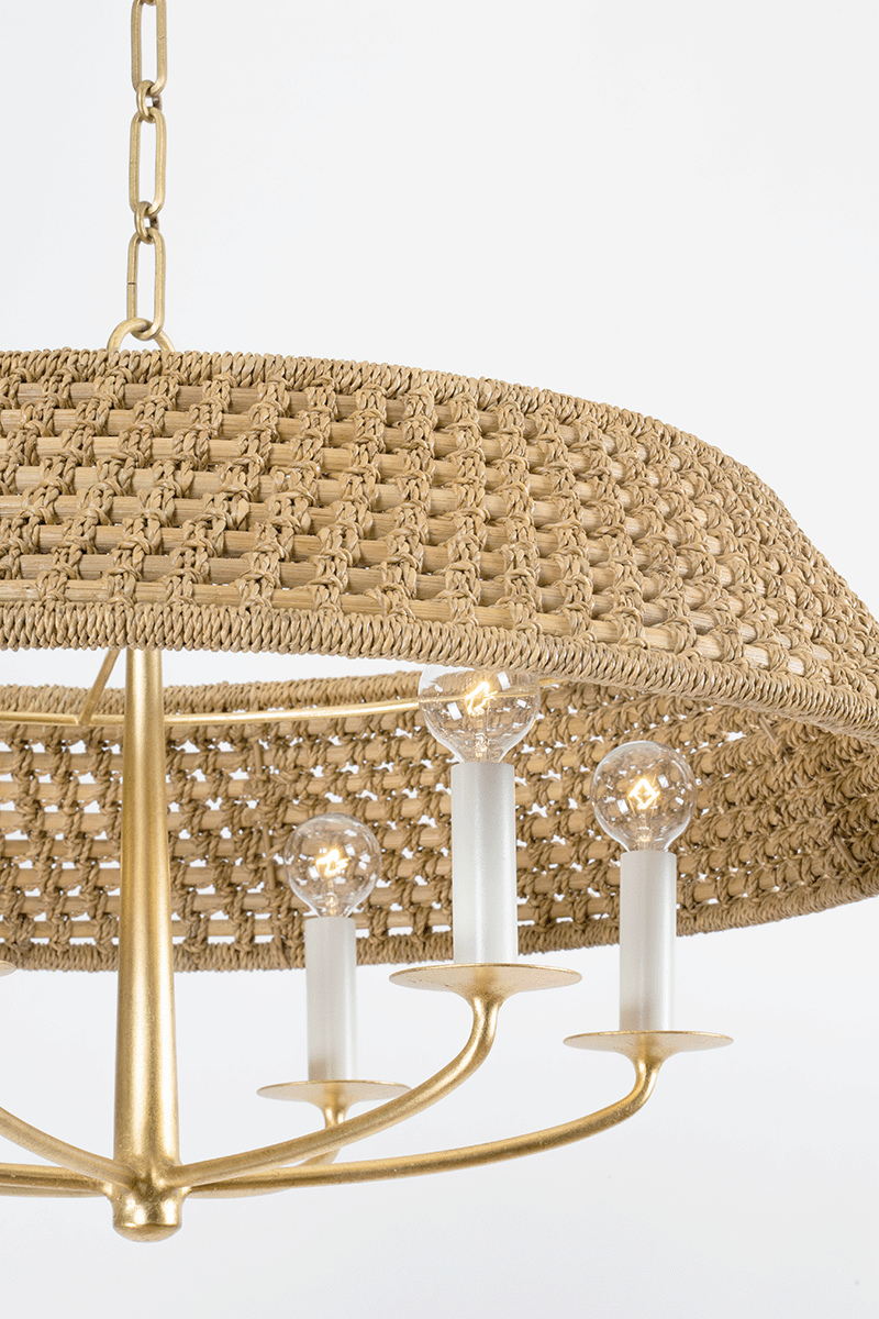 Folmer Chandelier - Woven Rattan Lighting - Dear Keaton